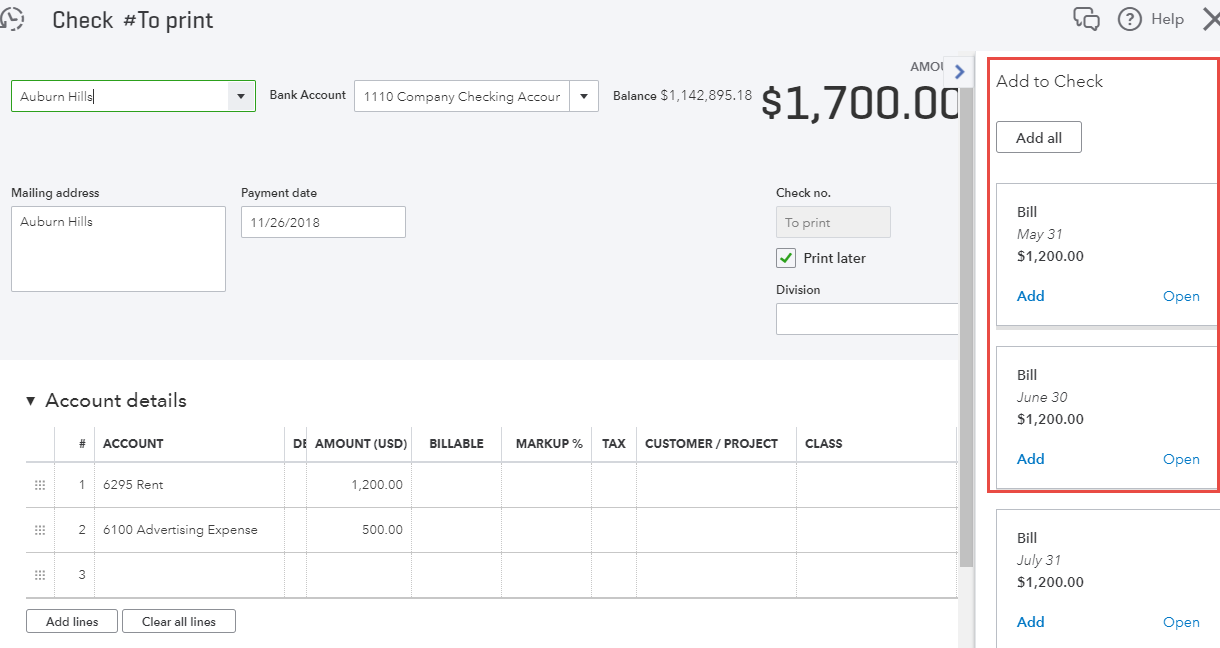 Barbara Johnson Blog How To Write And Print Checks In QuickBooks Online