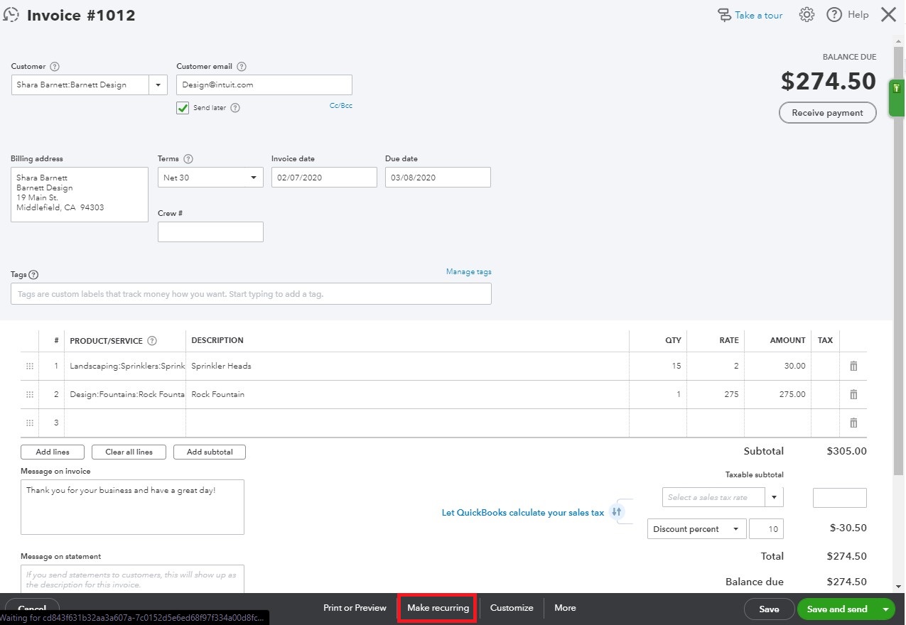 How To Schedule Recurring Invoices In QuickBooks Online